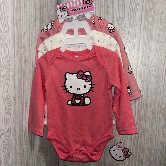 Hello Kitty | One Pieces | Hello Kitty Coral And Cream Bodysuit Set ...